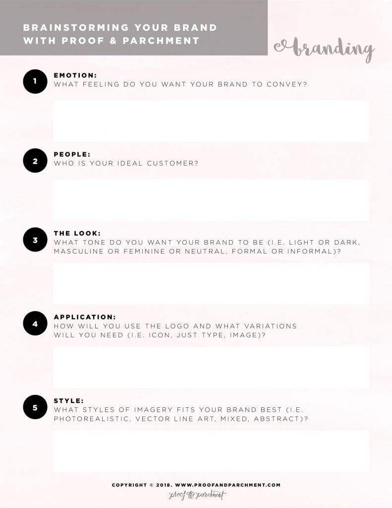 ProofandParchment_BRANDING_worksheet - Proof & Parchment